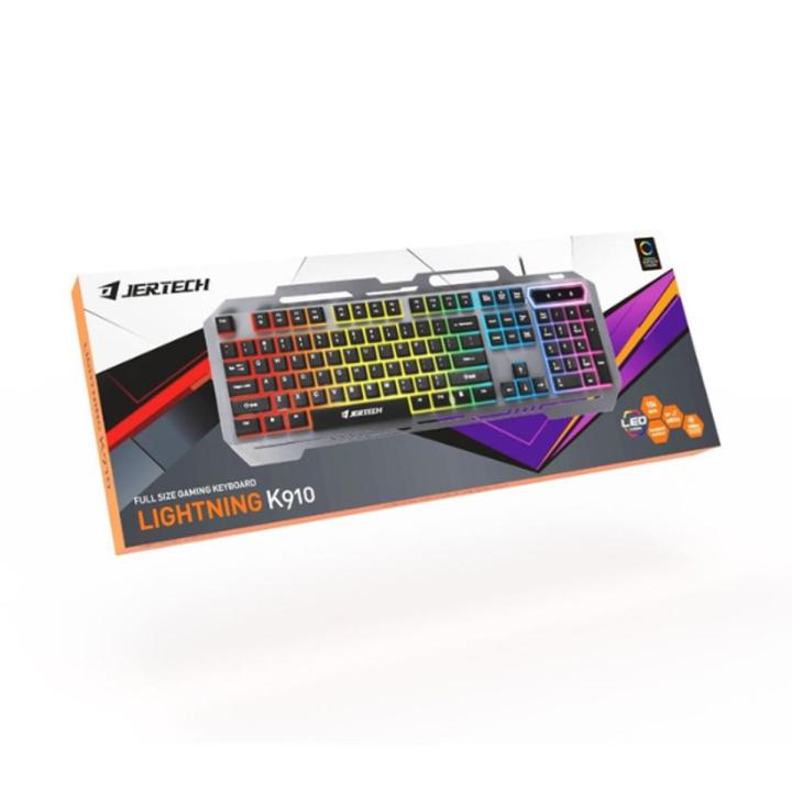 Jertech Lightning K910 Rainbow RGB Backlit Gaming Keyboard | Daraz.com.bd