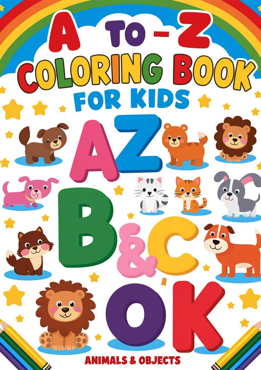 A to Z Coloring Book for Kids Animals and Objects | Fun Alphabet ...