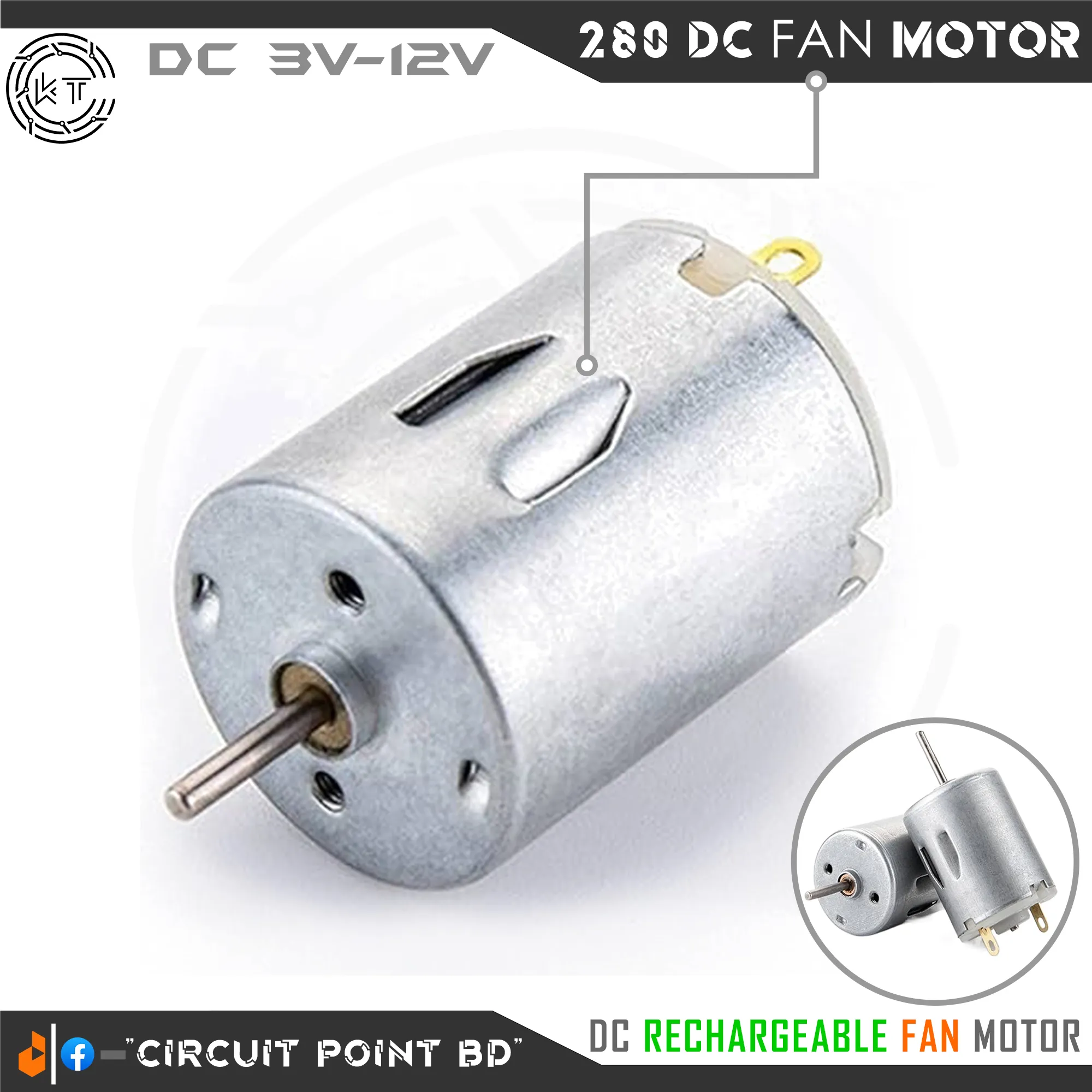 280 DC Motor, DC 3V to 9V For Rechargeable DC fan, Mini Drill, Toy, Car ...