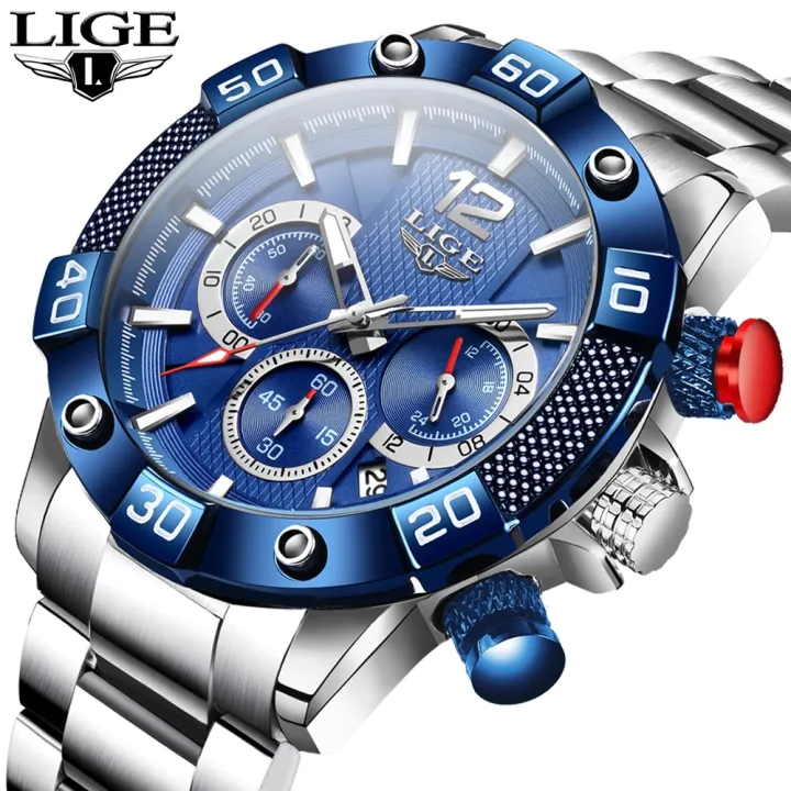 LIGE Watch for Men Luxury Watch Men Sports Quartz Wristwatch ...