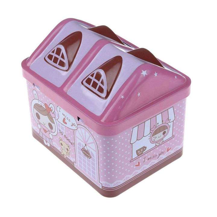 House Shaped Coin Bank Box with Lock | Daraz.com.bd