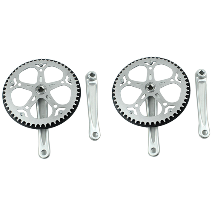 2X Folding Bike Crankset 52T Square Hole 170mm CNC Crankset Bicycle ...