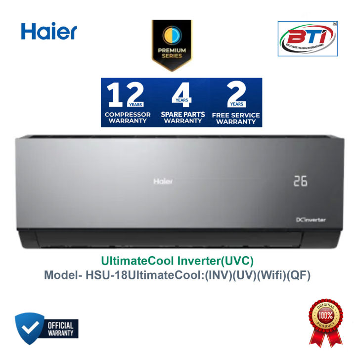 Haier UltimateCool Inverter(UVC) AC Model -HSU-18UltimateCool:(INV)(UV)(Wifi)(QF) | Daraz.com.bd