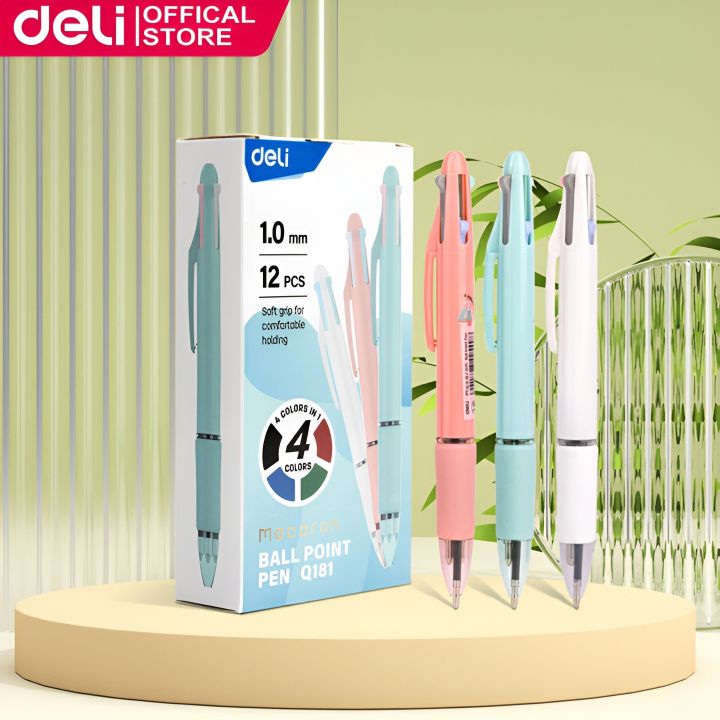Deli EQ181 Ball Point Pen Four Colors Macaron Pens Bullet Tip 1.0mm - 1 PCS | Daraz.com.bd