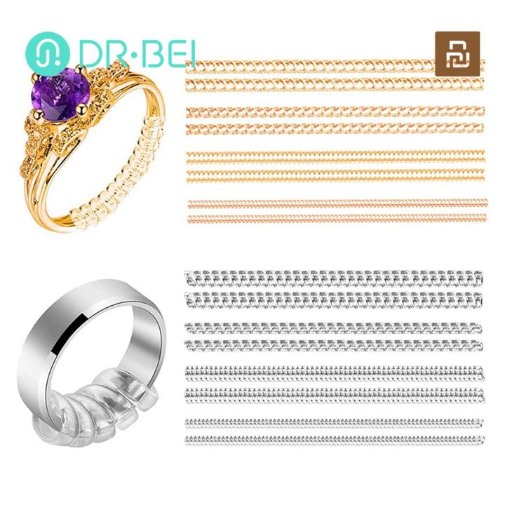 Ring Adjuster 16pcs Spiral Ring Size Adjuster Set Clear Jewelry Guard ...