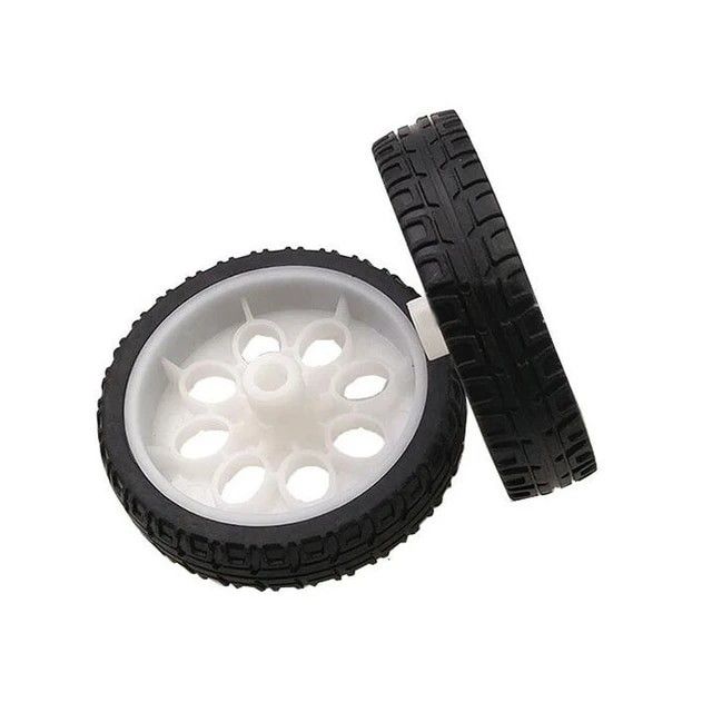 65mm White - Slim PVC Plastic Wheel Set of 2 Pieces | Daraz.com.bd