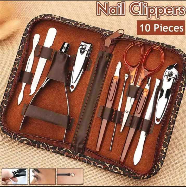 Nail cutter set/Manicure Pedicure Set Nail Clippers - 10 Piece ...