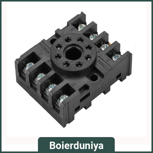 DIN Rail Mounted 8 Round Pins Relay Holder Socket 8 Pin Reay Base ...