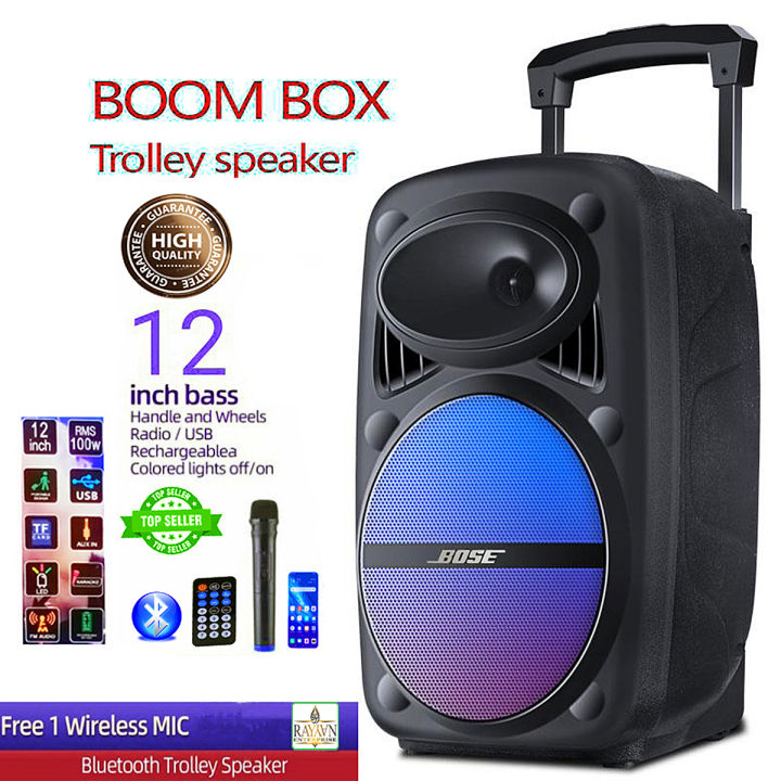 Microphone, Wireless, Bluetooth, Rechargeable 12" Speaker with Portable ...