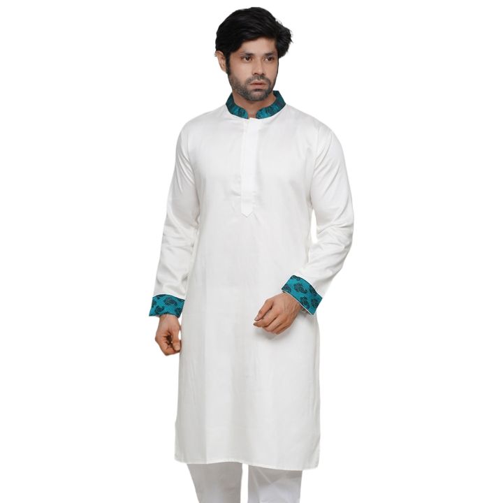 White panjabi for men new collection 2024 eid | Cotton panjabi for men ...