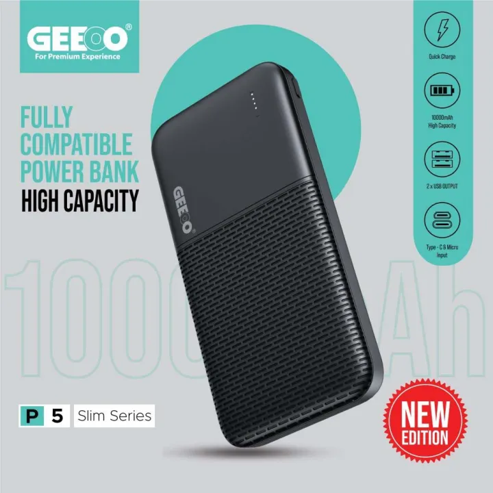 Geeoo P5 Fully Compatible Power bank With High Capacity | Daraz.com.bd