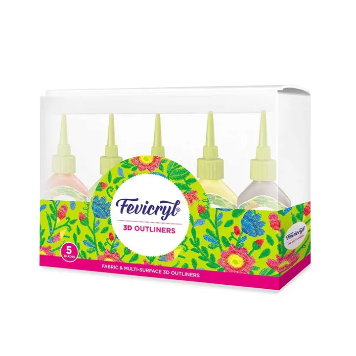 Fevicryl 3D Outliners Fabric & Multi-Surface - Set of 5 Shades | Daraz ...