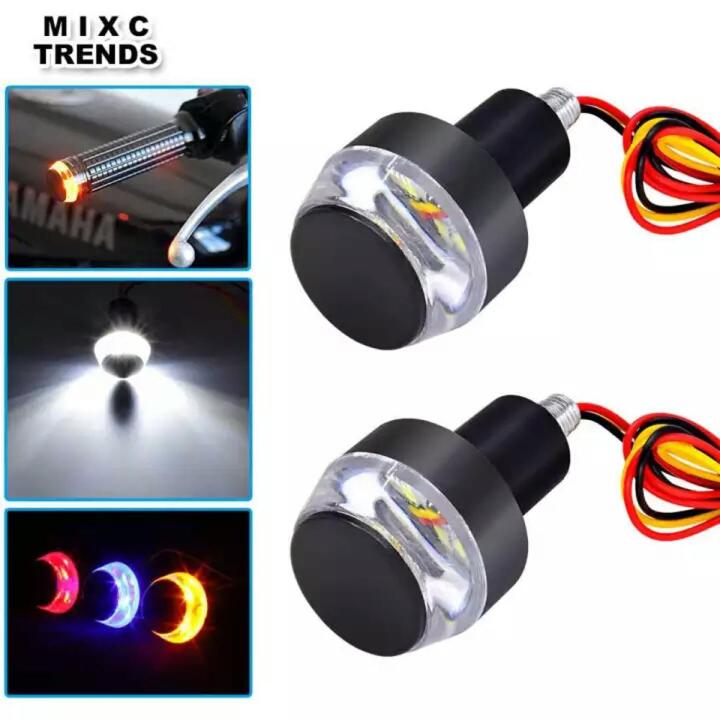 Handlebar LED Motorcycle Turn Signal Light,12V Motorcycle Handlebar End ...