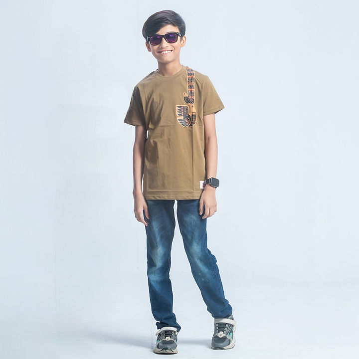 Rang Bangladesh Cotton fabric Olive color baby T-shirt | Daraz.com.bd