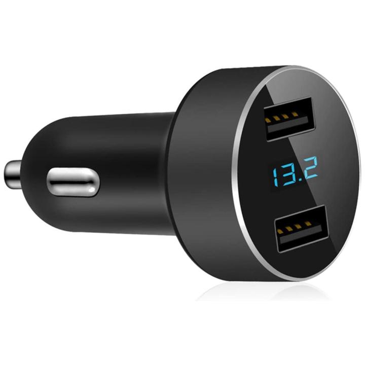 Dual USB Car Charger, 4.8A Output Car Adapter, Black | Daraz.com.bd