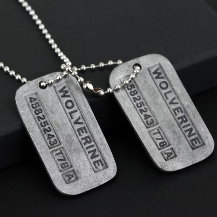 Marvel Movie X-Men Origins: Wolverine Pendant Necklace Logan Hang Tag ...