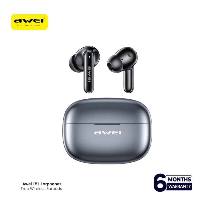 Awei T51 True Wireless Bluetooth Earbuds | Touch Control | Deep Bass ...