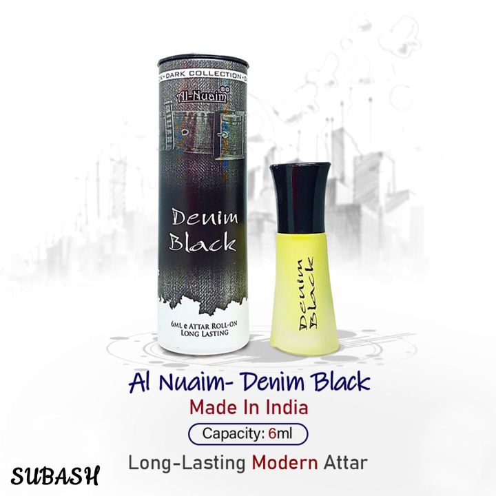 Al-Nuaim Modern Attar Denim Black - Made In India - 6ml Roll For Men ...