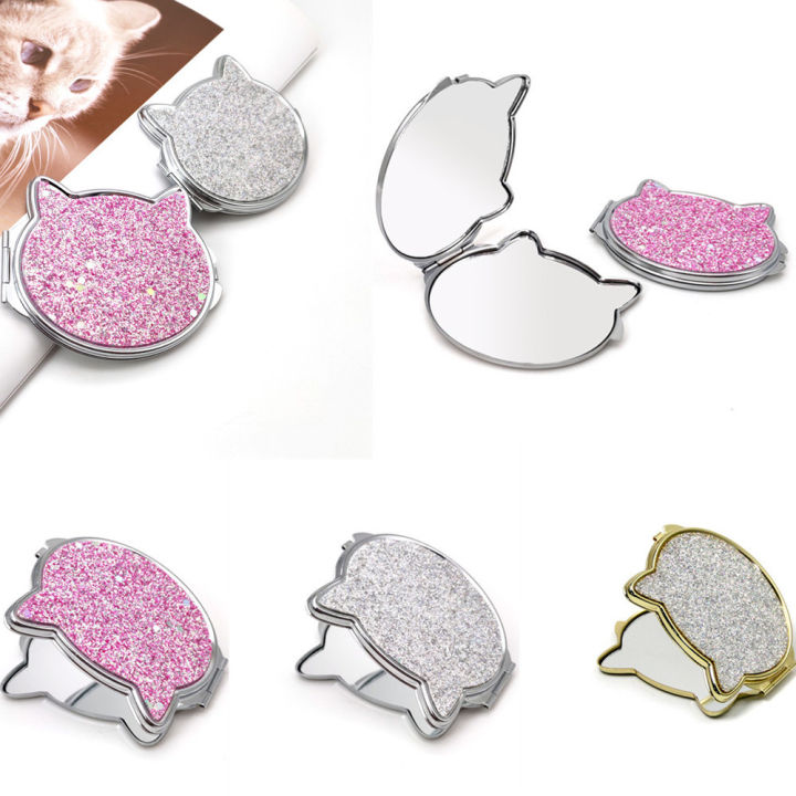 Folding Metal Mirror Convenient Cosmetic Pocket-Sized Mini Mirror ...
