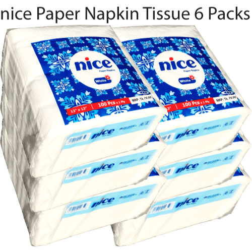(FS) 6 Packs nice Paper Napkin Tissue (100 Pcs x 1 Ply/Pack), S2 ...