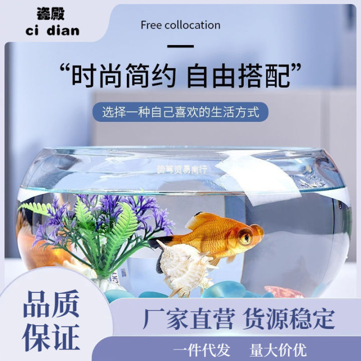 Fish Bottle Transparent round Cylinder round Cylinder Ecological ...