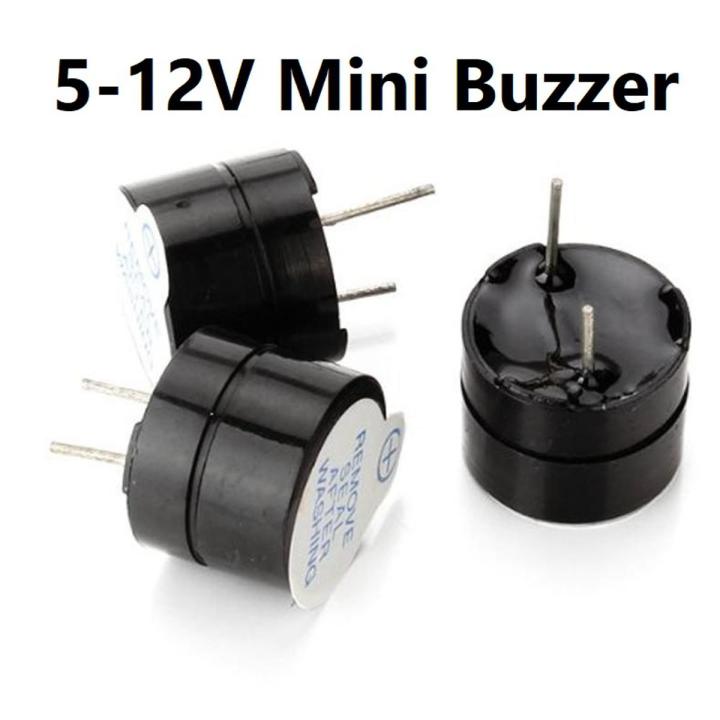3Pcs- BALCK 12mm Diameter Universal Mini Buzzer Piezoelectric 3V 5V 12V Magnetic 85dB Long ...