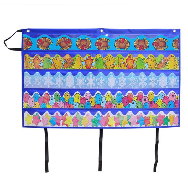 Bulletin Border Storage Children Foldable Pocket Chart Organize ...