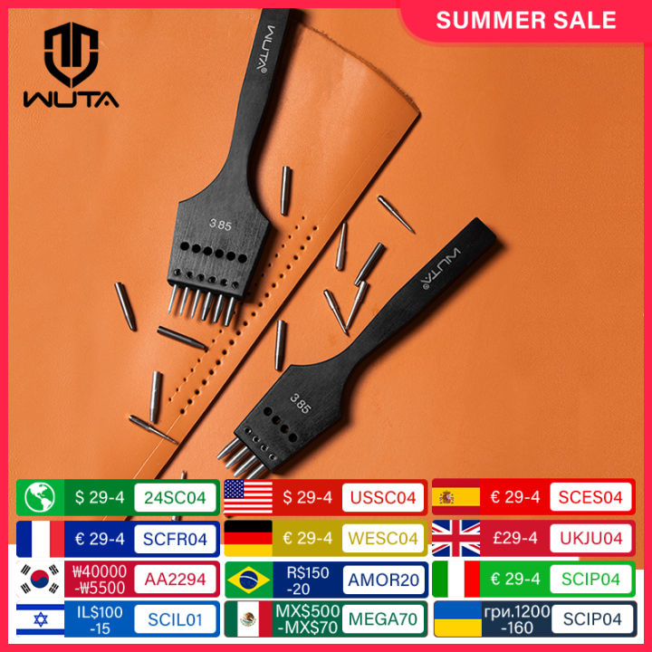 CUANFEN WUTA Sharp Leather Punch Head Replaceable Pricking Iron Removable Round Hole Punches ...