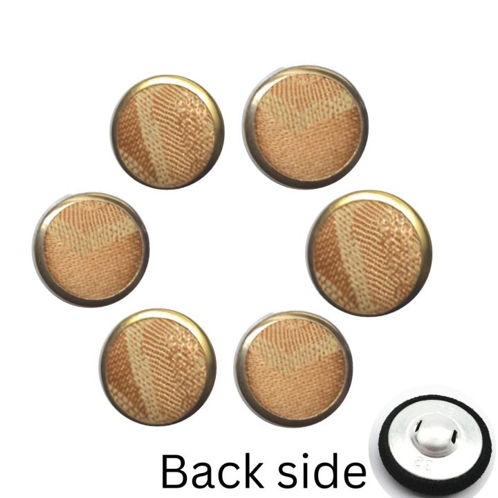 6 Pic.Buttons Golden Fabric Sewing Round Hand Made Button | Daraz.com.bd