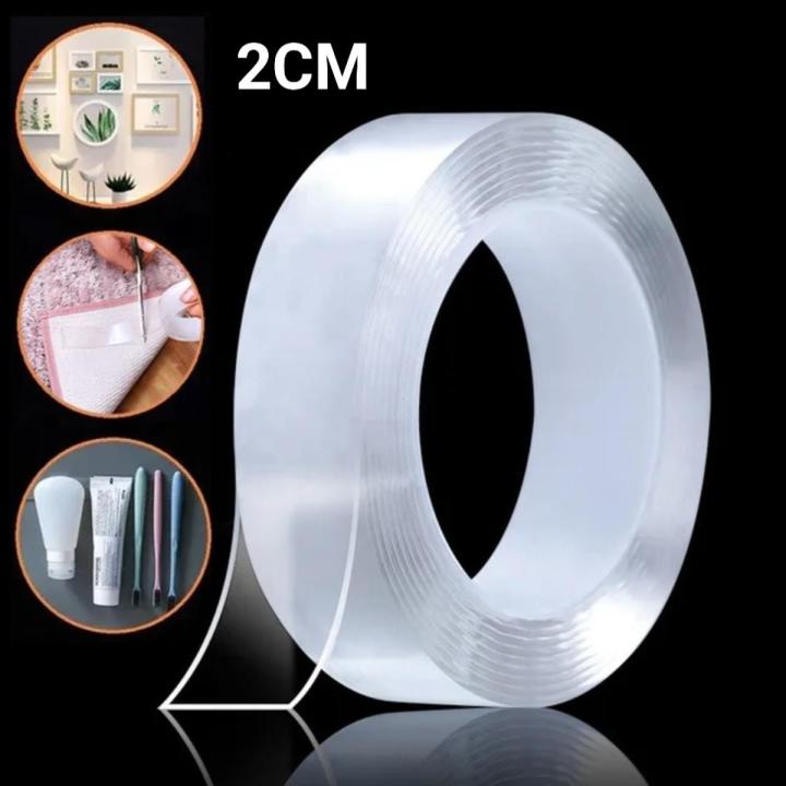 2Cm/3Cm Wide Clear Nano Double Side Adhesive Tape - Stick With ...