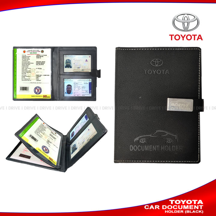 TOYOTA Car Vehicle Documents Holder-BLACK -CAR DOCUMENTS HOLDER,CAR PAPER BAG, DOCUMENT COVER ...