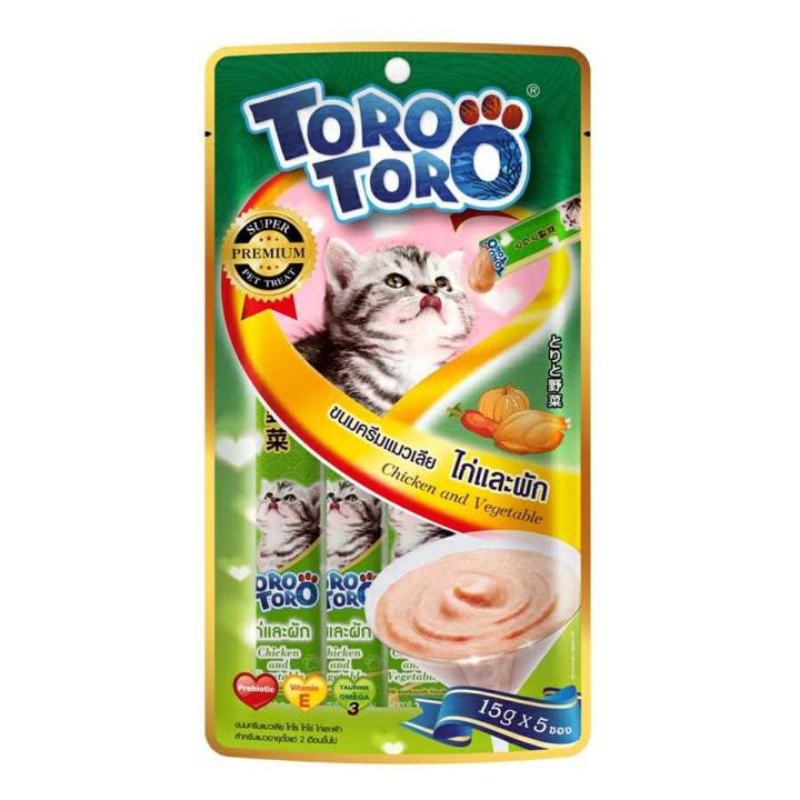 Cat Food Toro Toro Cat Treat Chicken & Vegetable 75gm -5pis 1pak ...