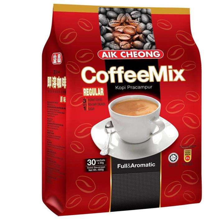 Aik Cheong 3 in 1 Coffee Mix Regular (20g x 30 sachets) - 600gm | Daraz.com.bd