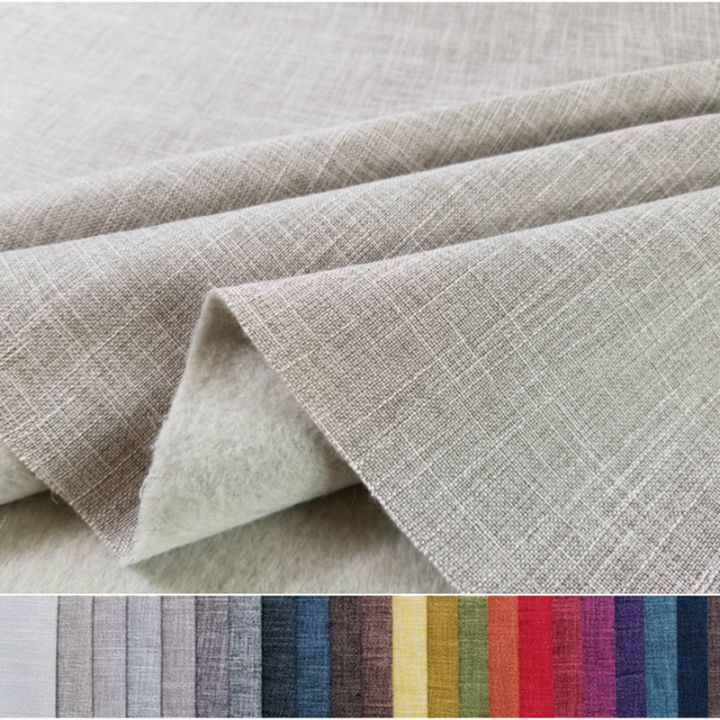 Wholesale solid color cotton linen sandy fabric thickened bamboo plain ...