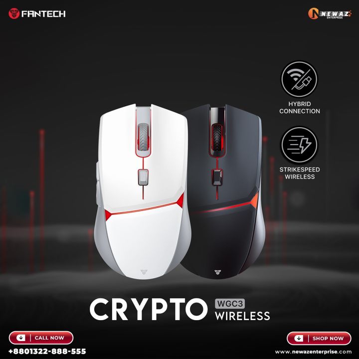 FANTECH WGC3 CRYPTO Wired And Wireless Gaming Mouse Pixart 3325 And ...