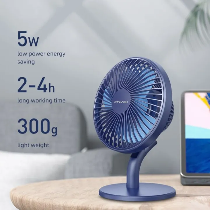 Awei F21 Mini Storm Rechargeable Adjustable Fan 2000mah | Daraz.com.bd