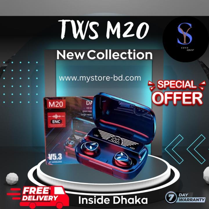 Luxury Gadgets M20 Tws Wireless Earbuds With Noise Cancelling Feature - Headphone | Daraz.com.bd