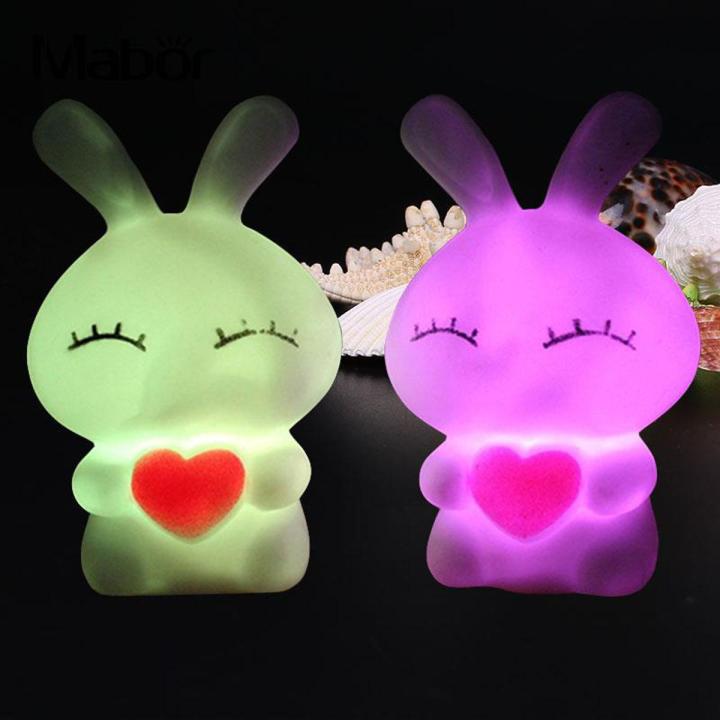 【Hey my home】Colorful Color LED Cute Bunny Children Night Light ...
