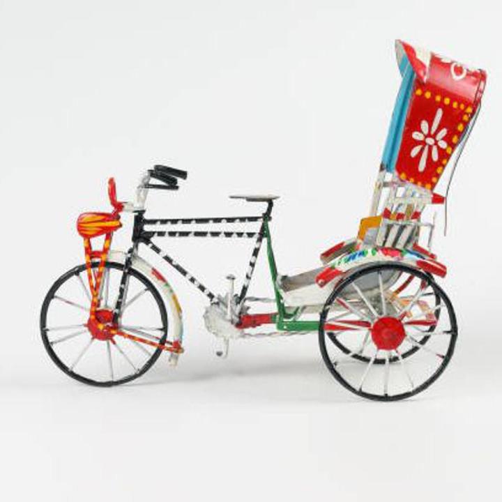 Rickshaw Showpiece Miniature (Metal, Hand Painted, Rickshaw Painting ...