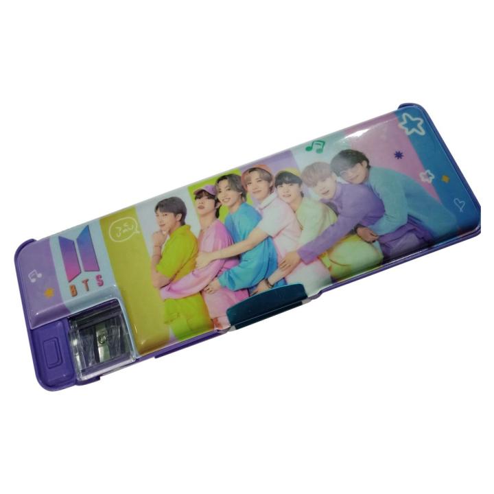 BTS Pencil case pencil box Double Sided Pencil Box with Two Sharpener ...