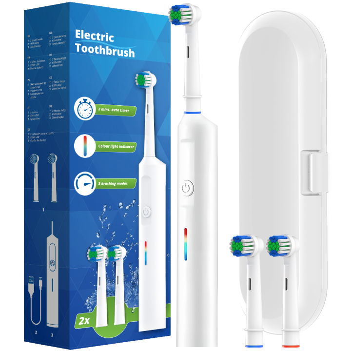 Smart Rotating Electric Toothbrush, Rounded Head Rechargeable Rotation ...