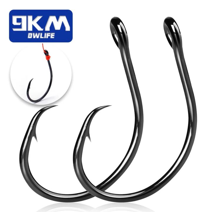 Inline Circle Hooks Saltwater Fishing Catfish Hooks 25~100Pcs Wide Gap ...