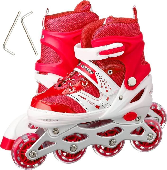 Inline roller skates shoes red & black-1 Pair- (39-42) | Daraz.com.bd