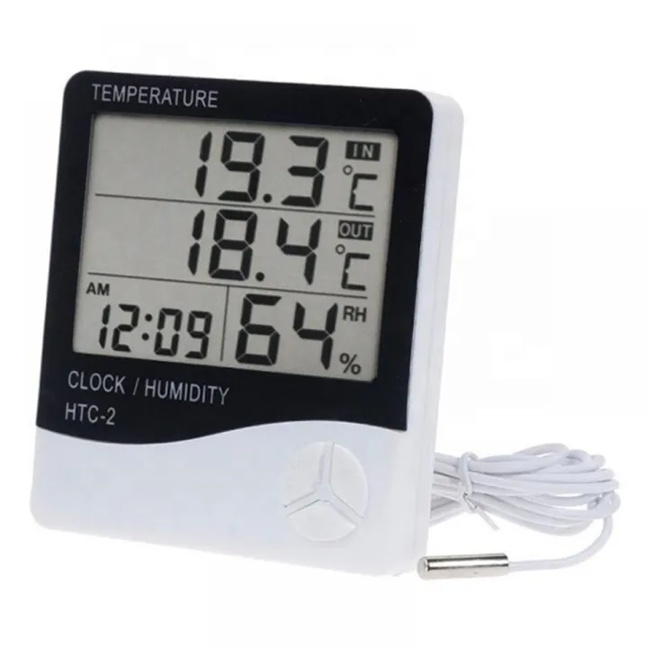 HTC 2 Digital LCD Temperature Humidity Thermometer Hygrometer Home ...