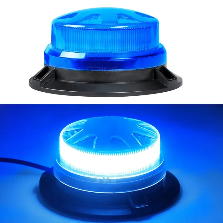 Magnetic Base LED Blue Emergency Strobe Light Car Roof Flashing Hazard Warning Light 12V/24V ...