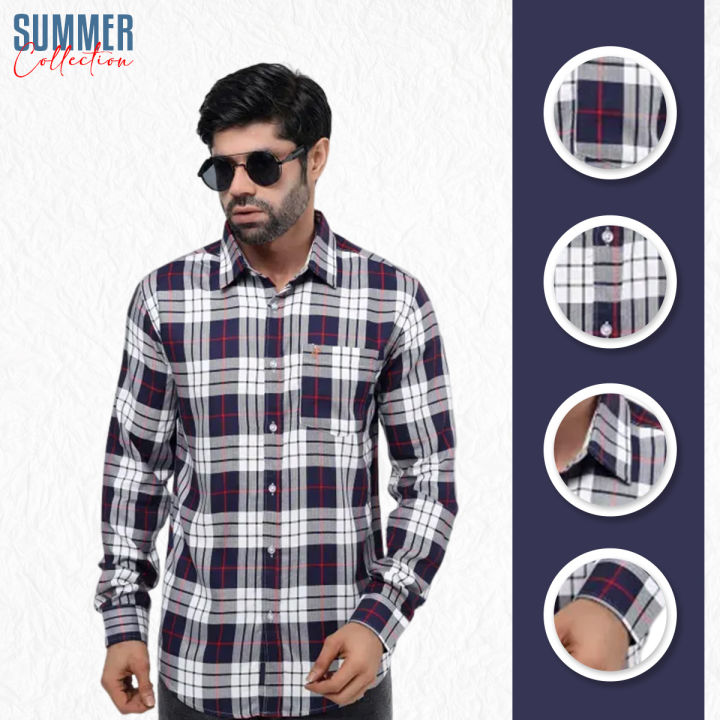Premium Quality Multi Color Full Sleeve Cotton Casual Check Shirt For ...