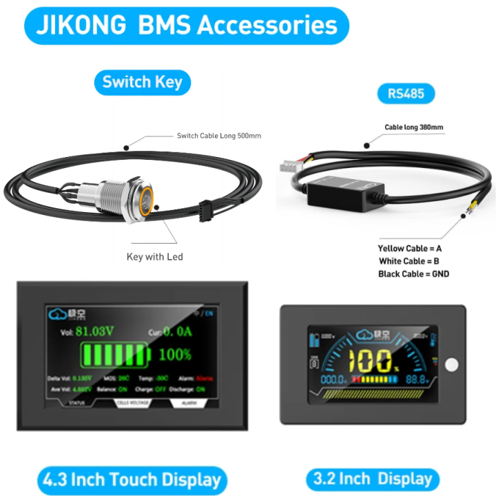 JK BMS RS485 CAN module Accessories JIKONG BMS LCD 4.3 3.2 2.5 Display ...