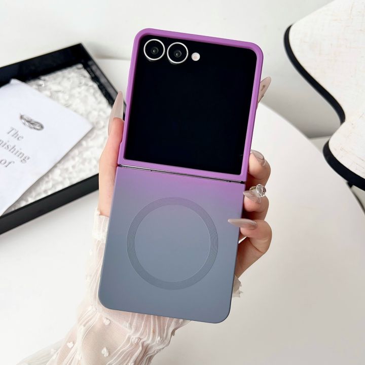 HODON Gradient Dual Color Magnetic Soft Case For Samsung Galaxy Z Flip 7 Protection Wireless ...
