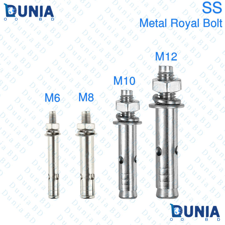 SS Royal Bolt Silver Expansion Bolts Good for Concrete Dry Brick Block ...