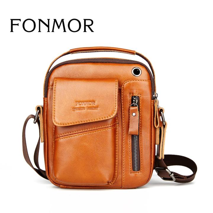 Men's multi-functional crossbody bag casual vintage handbag leather ...